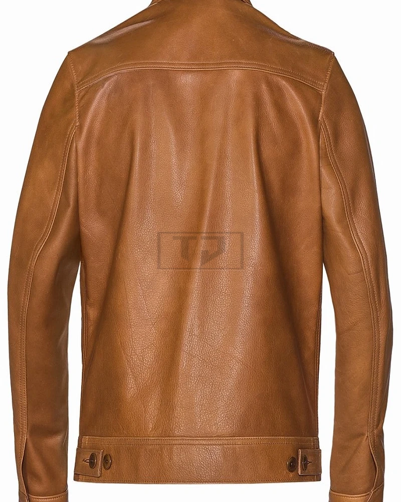 Buy Men Light Brown Leather Jacket [23% OFF] - TorseJackets