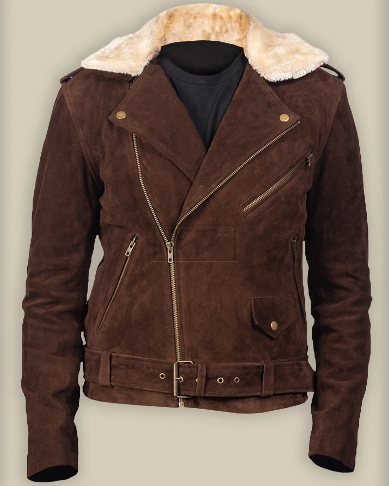 Men Brown Suede Shearling Jacket [21% OFF] - TorseJackets