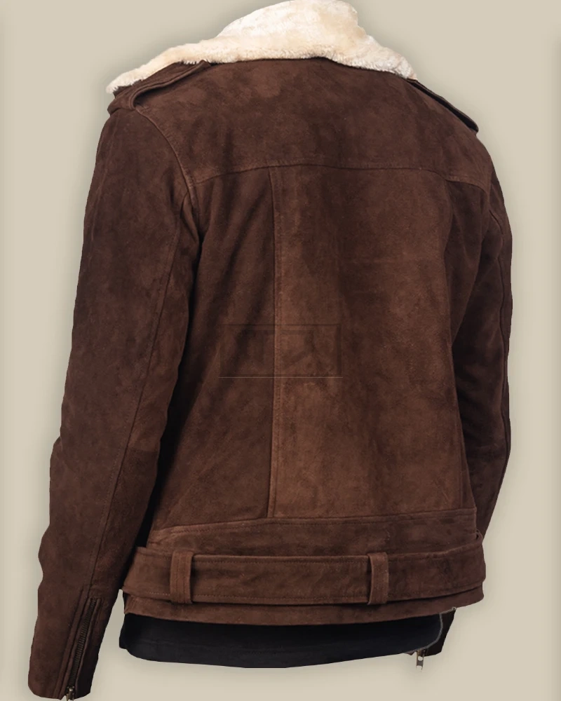 Men Brown Suede Shearling Jacket [21% OFF] - TorseJackets