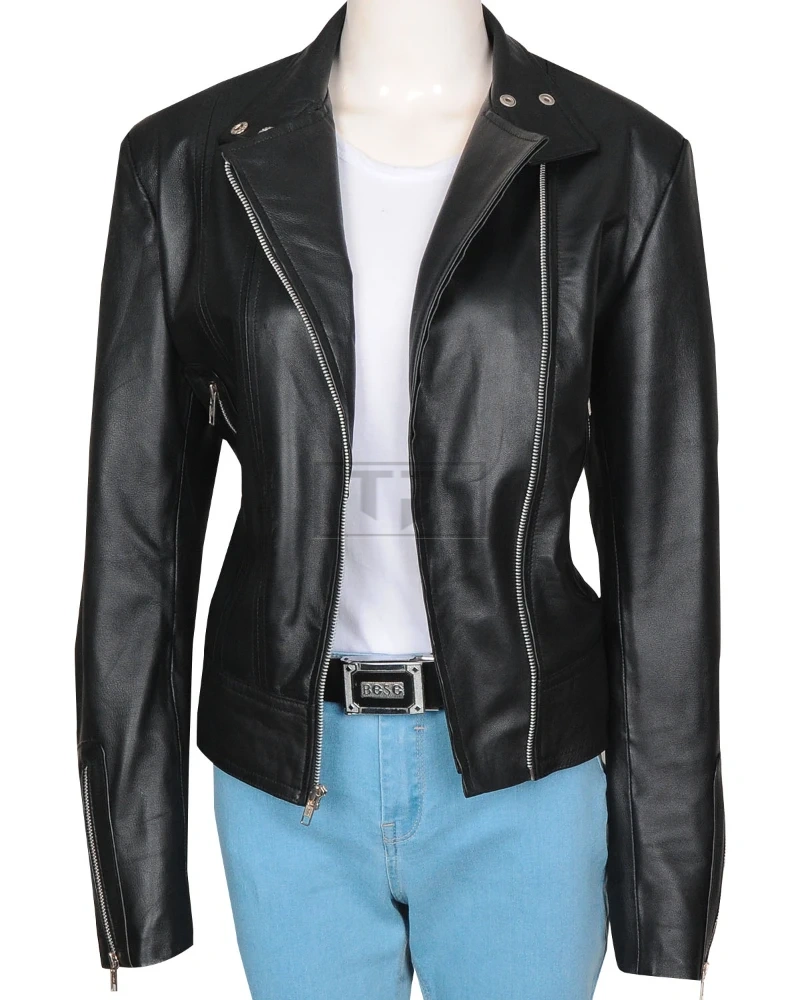 Buy Simple Women Black Leather Jacket [16% OFF] - TorseJackets