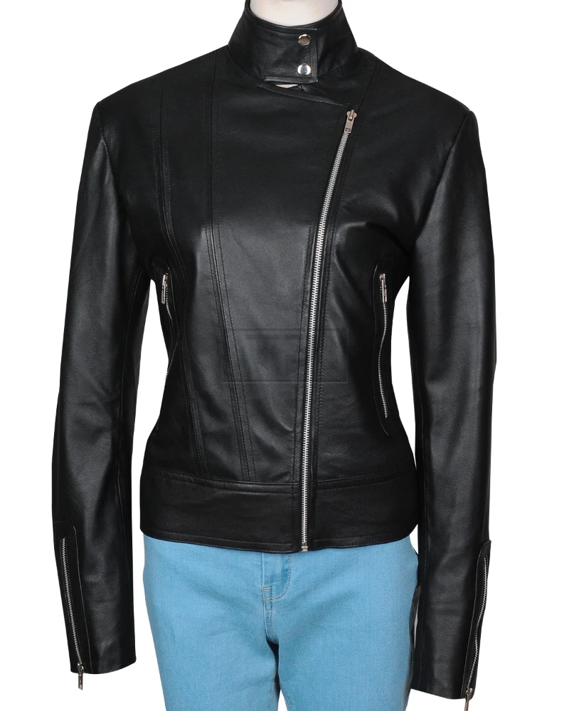 Buy Simple Women Black Leather Jacket [16% OFF] - TorseJackets
