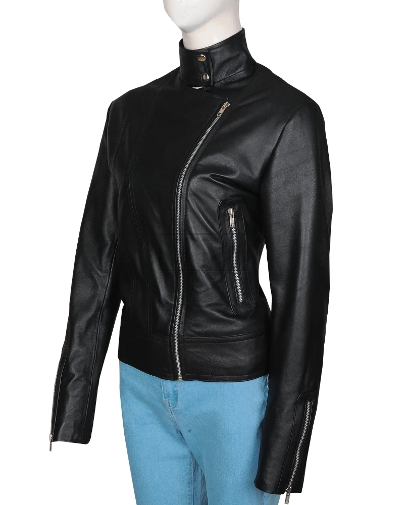 Buy Simple Women Black Leather Jacket [16% OFF] - TorseJackets