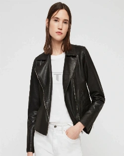 Buy Women Simple Black Leather Jacket [16% OFF] - TorseJackets
