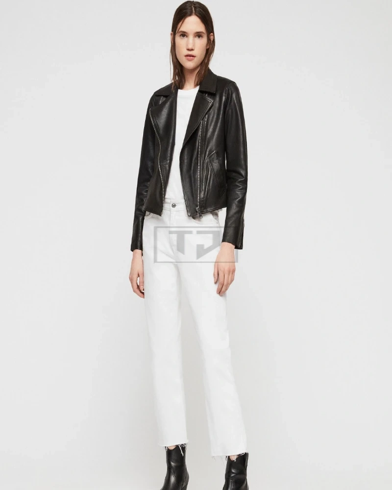 Buy Women Simple Black Leather Jacket [16% OFF] - TorseJackets