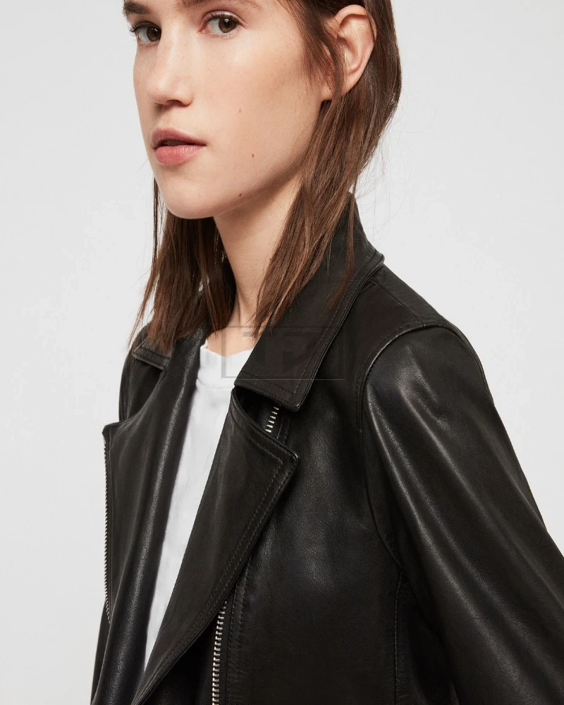Buy Women Simple Black Leather Jacket [16% OFF] - TorseJackets