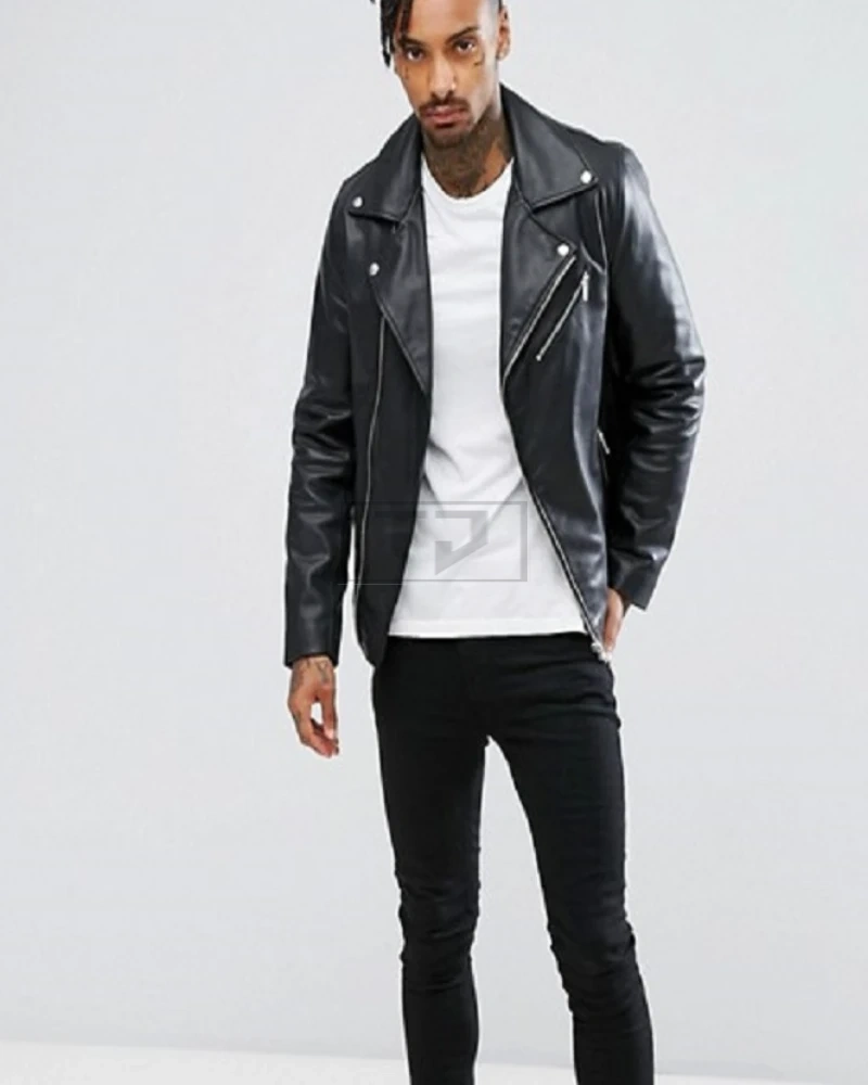 Sale Men Pure Black Leather Jacket [16% OFF] - TorseJackets