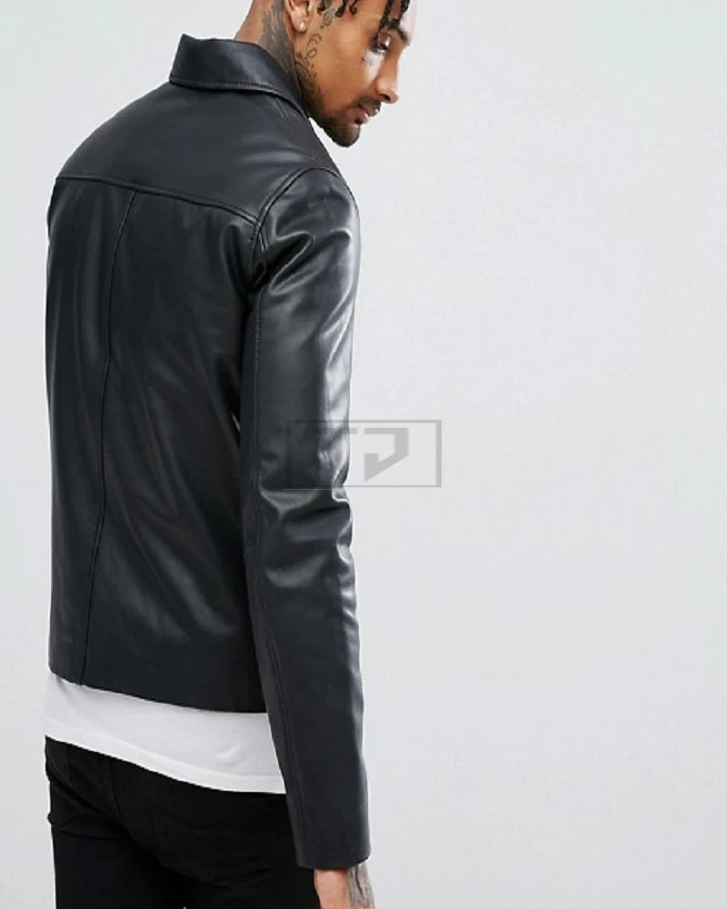 Sale Men Pure Black Leather Jacket [16% OFF] - TorseJackets